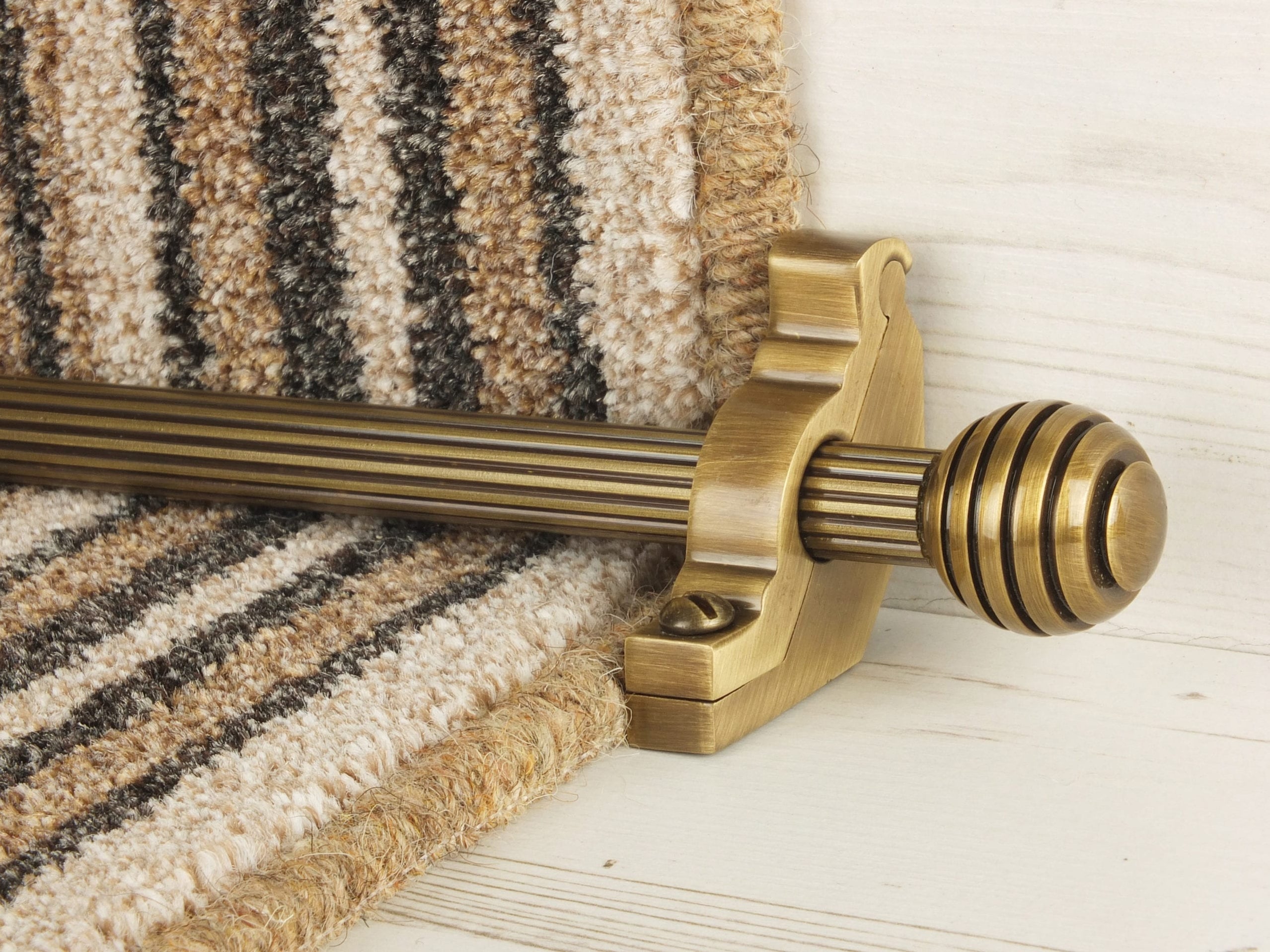 Sphere Stair Rods - Contemporary Antique Brass Finish