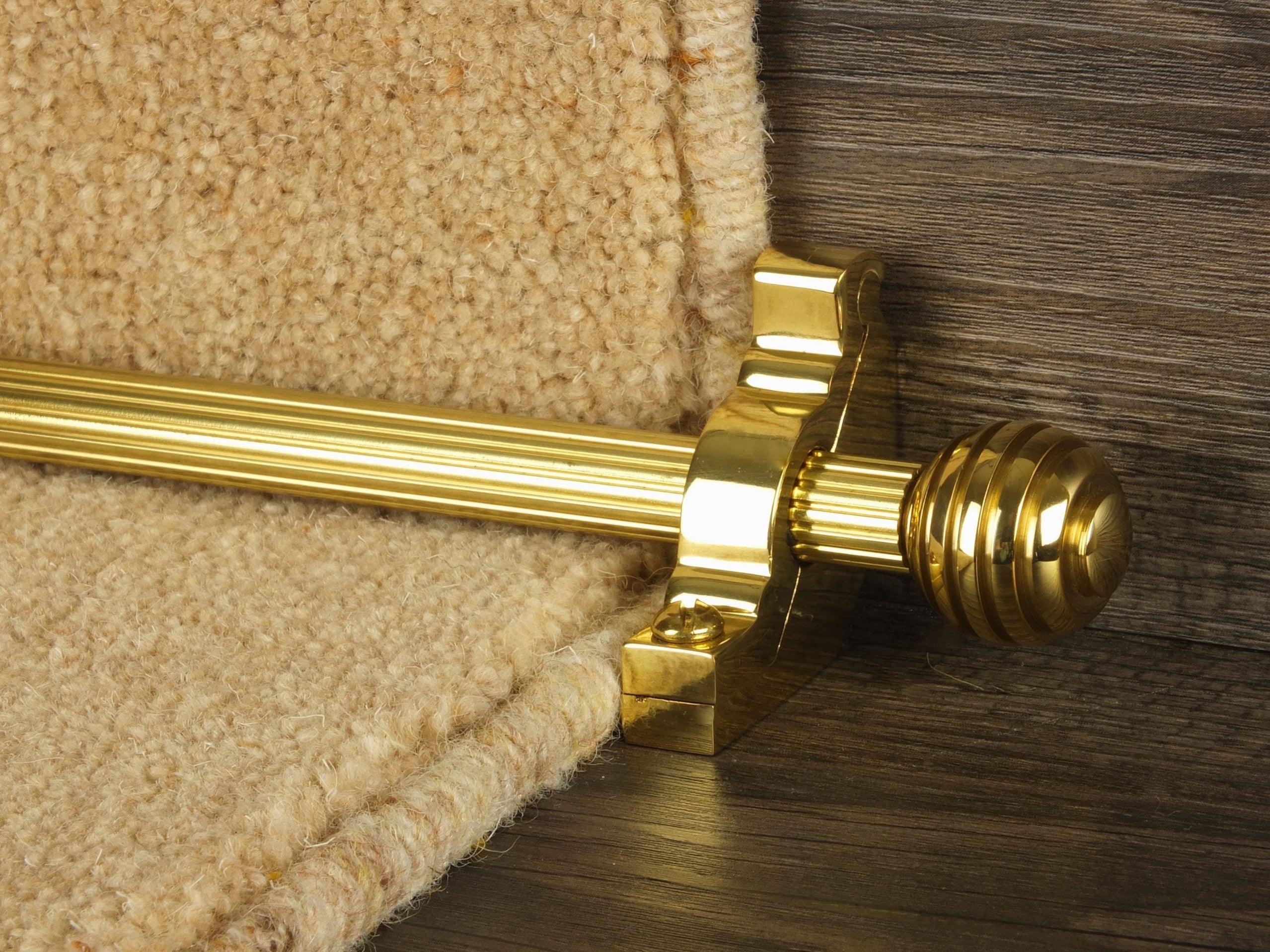 Sphere Stair Rods - Contemporary Polished Brass Finish