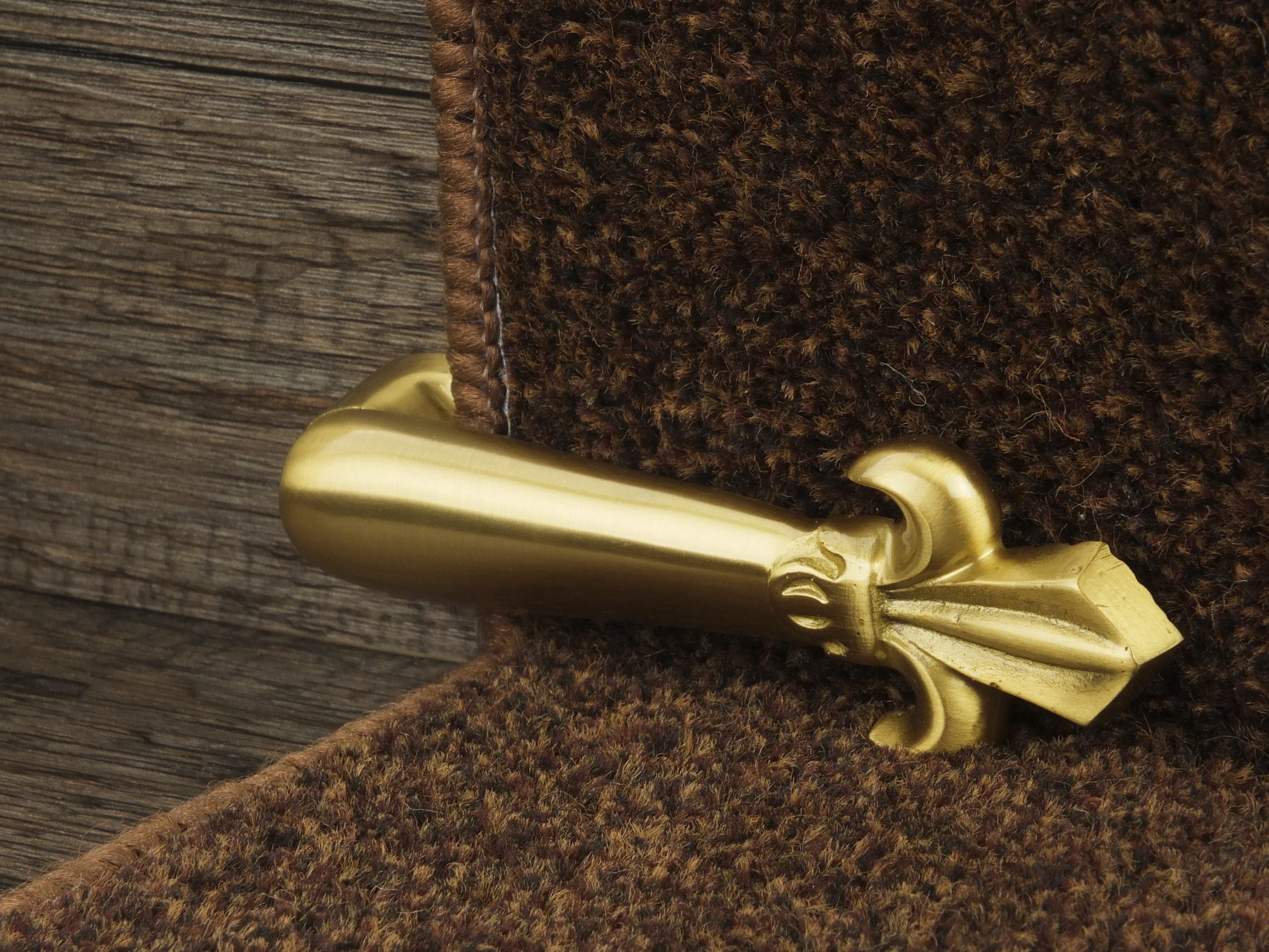Victorian Stair Carpet Clips - Satin Brass | Decorative Stair Runner Clips