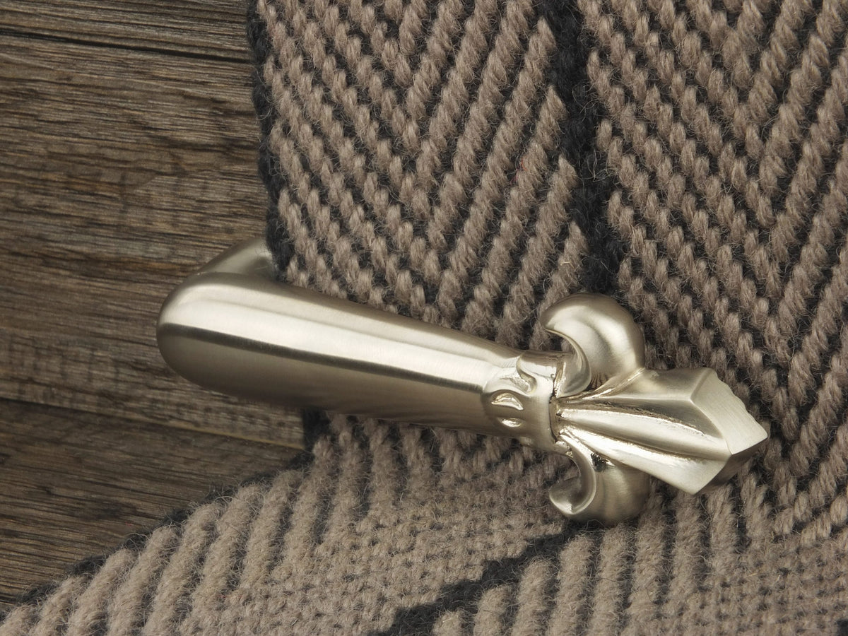 Victorian Stair Carpet Clips - Satin Nickel | Decorative Stair Runner Clips