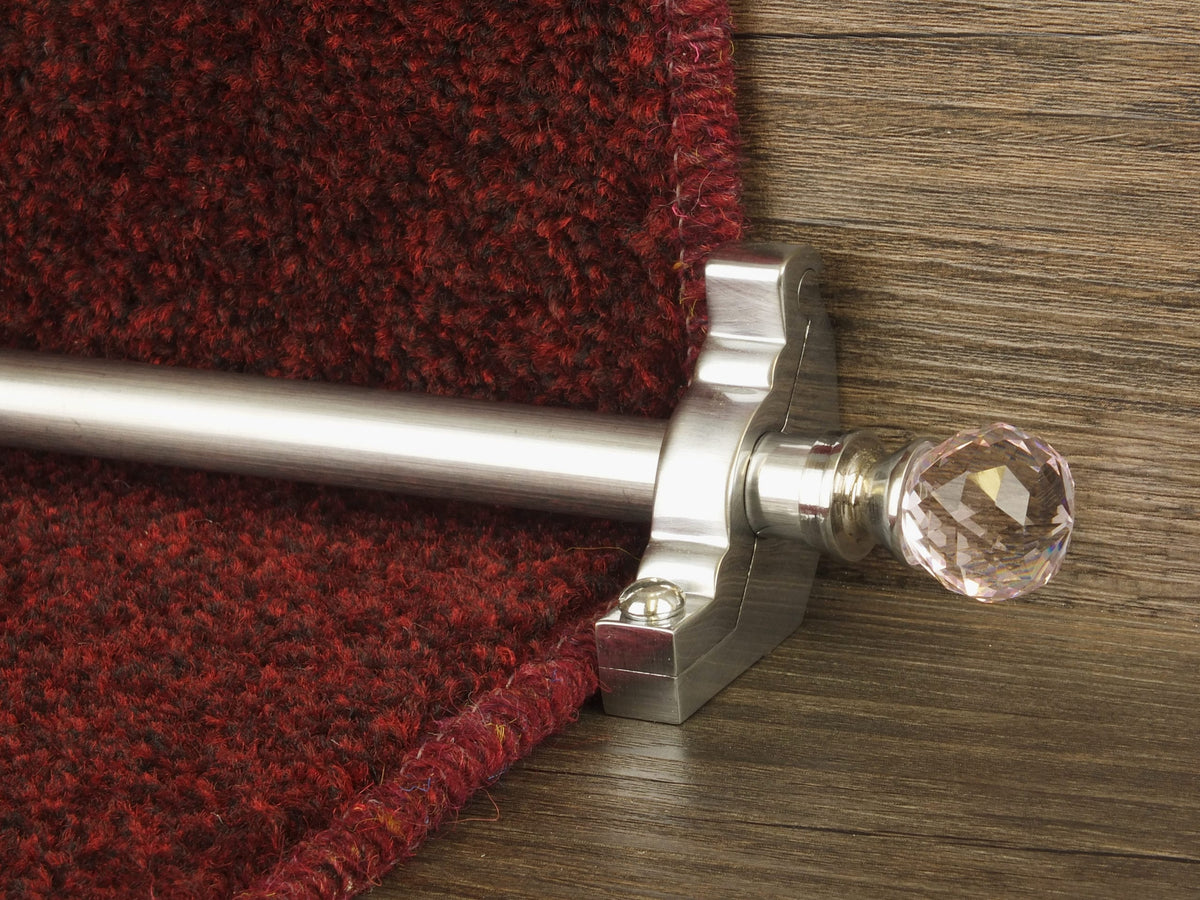 Crystal Rose Stair Rods in Brushed Chrome | Subtle Luxury