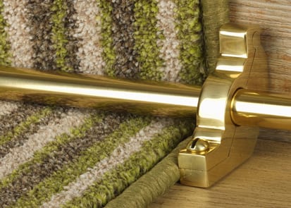 Cylindrical Rod Brackets in Polished Brass (Pair) | Decorative Stair ...
