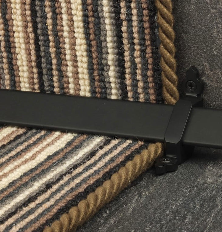 Black Triangular Stair Rod Brackets - Pair