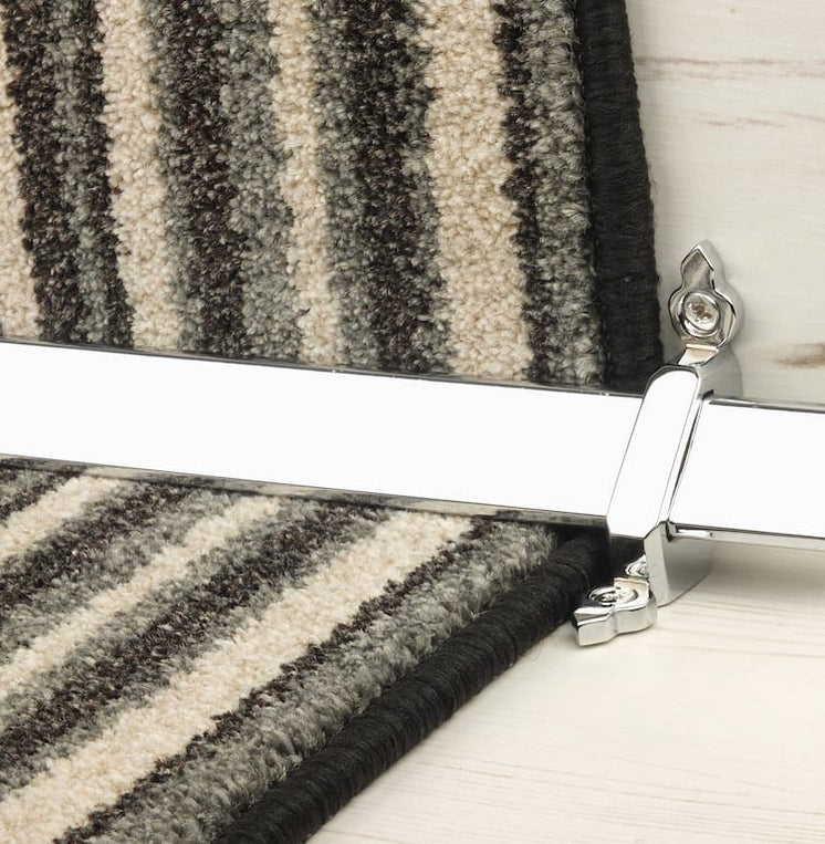 Chrome Triangular Stair Rod Brackets - Pair