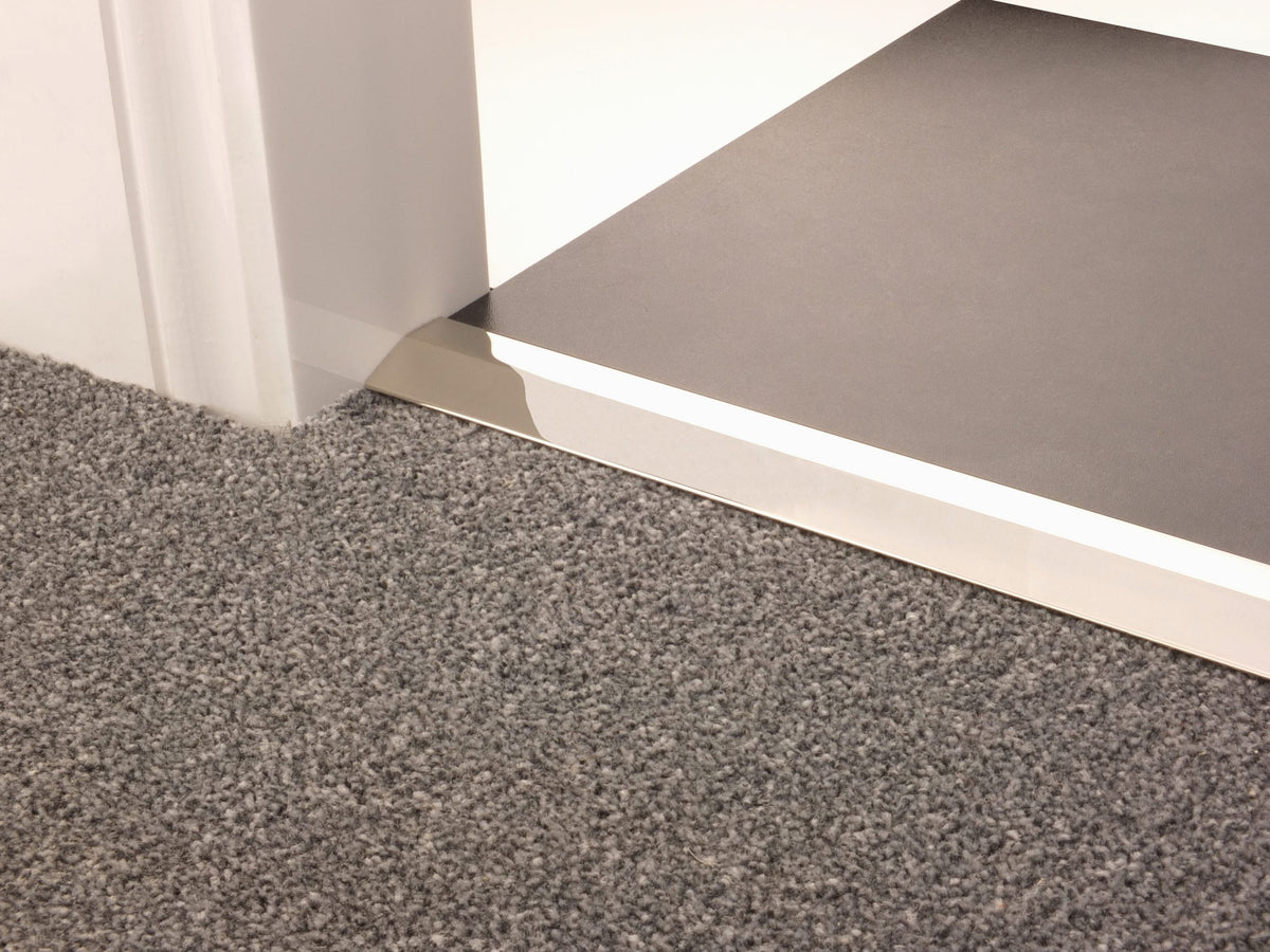 Premier Compression Ramp in Polished Nickel | Level Join for Uneven Floor