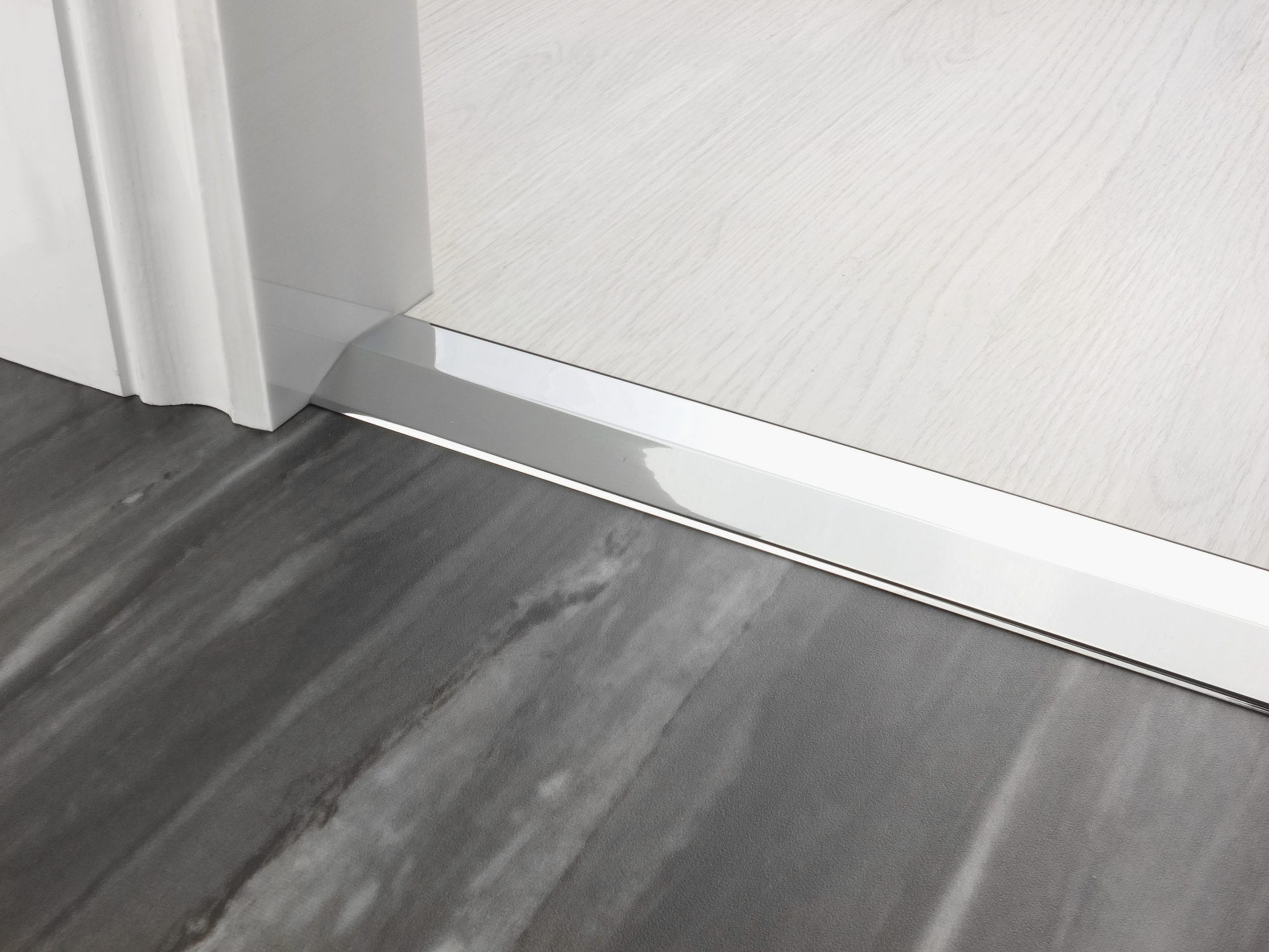 Premier Compression Ramp - Chrome | Smart Carpet to Tile Ramp