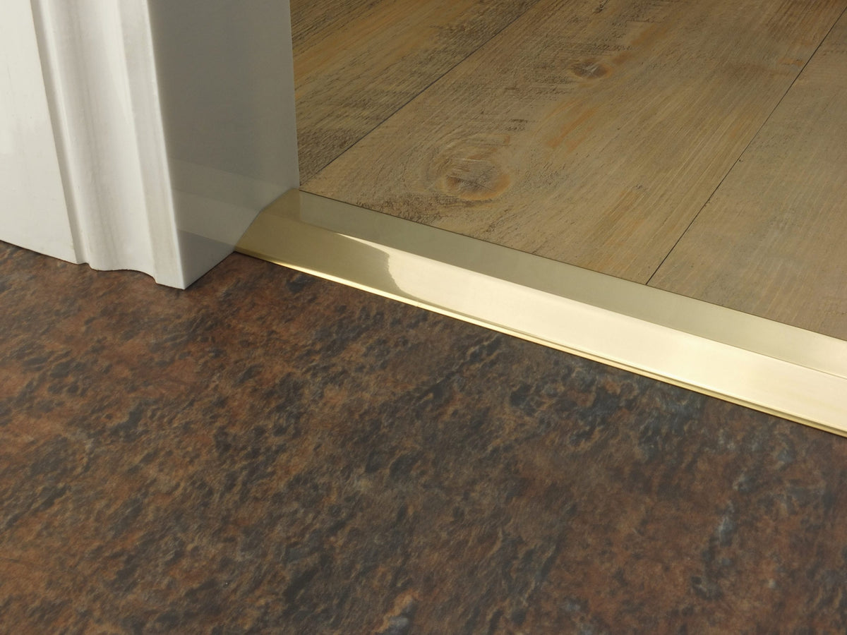 Premier 2-Way Threshold Ramp in Polished Brass | Seamless Floor Join Trims