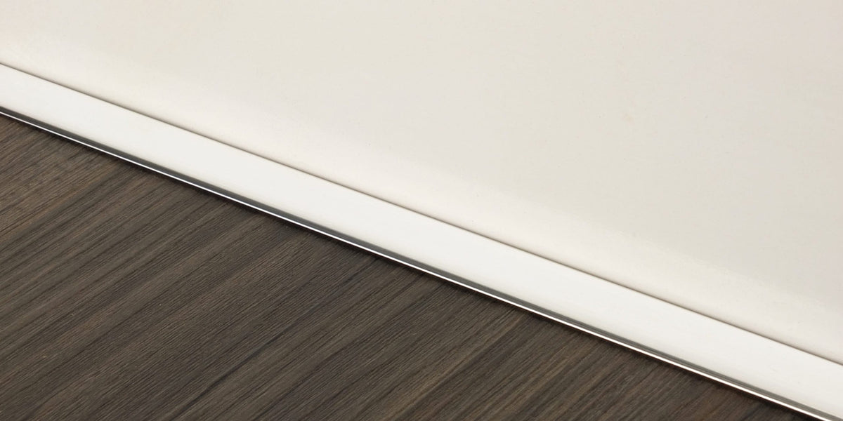 Premier Little Lip Angle Edge in Brushed Chrome | Door Threshold Trim