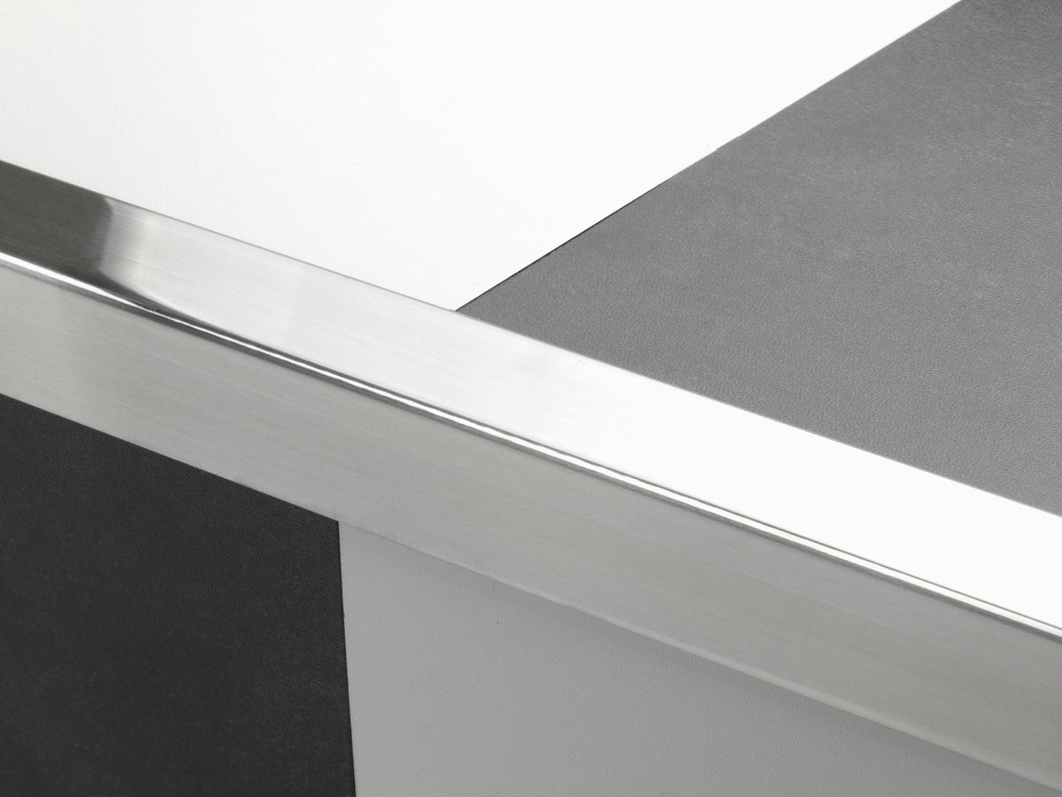 Premier Square Lip Angle Edge in Brushed Chrome | Stair Edge Trim
