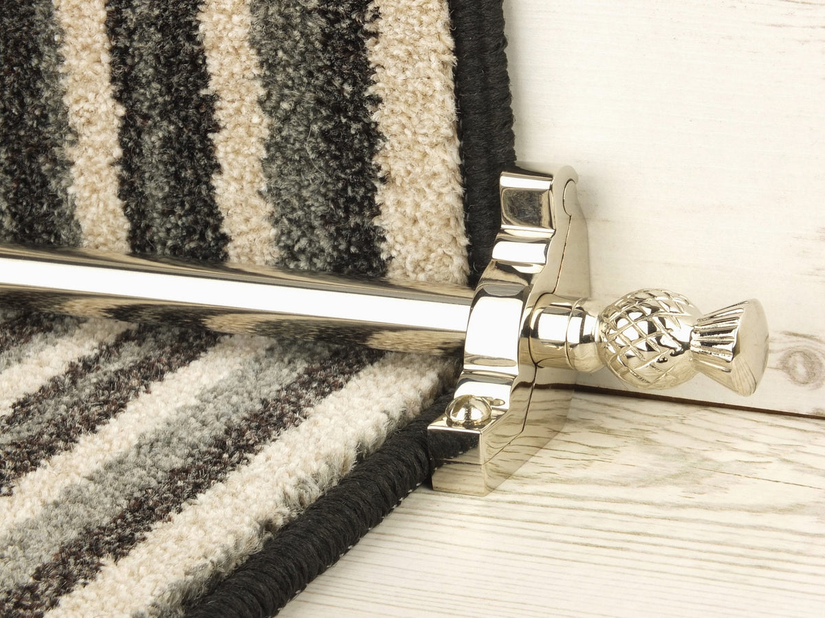 Arran Stair Rods in Polished Nickel | Beautiful Thistle Finials