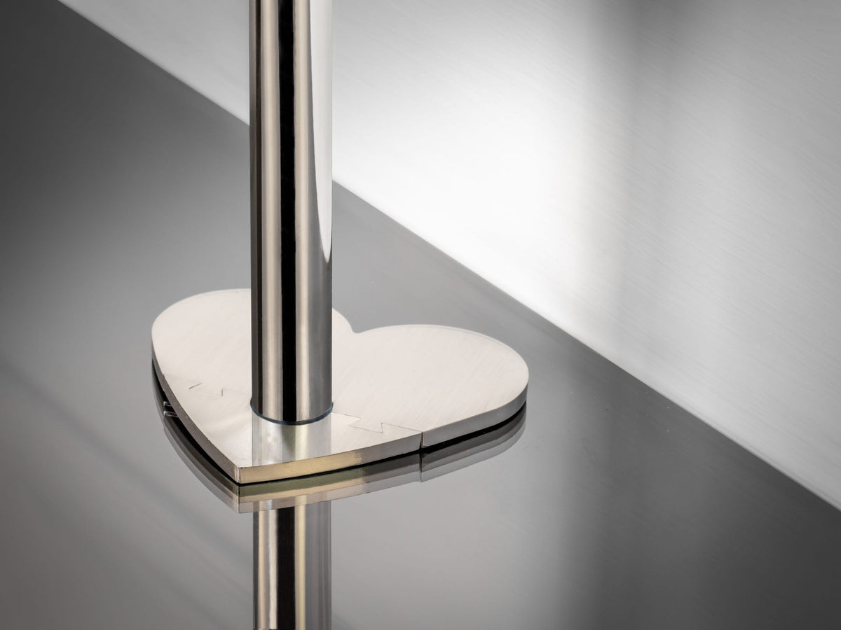 Heart Pipe Cover in Satin Nickel | Stair Rods Direct